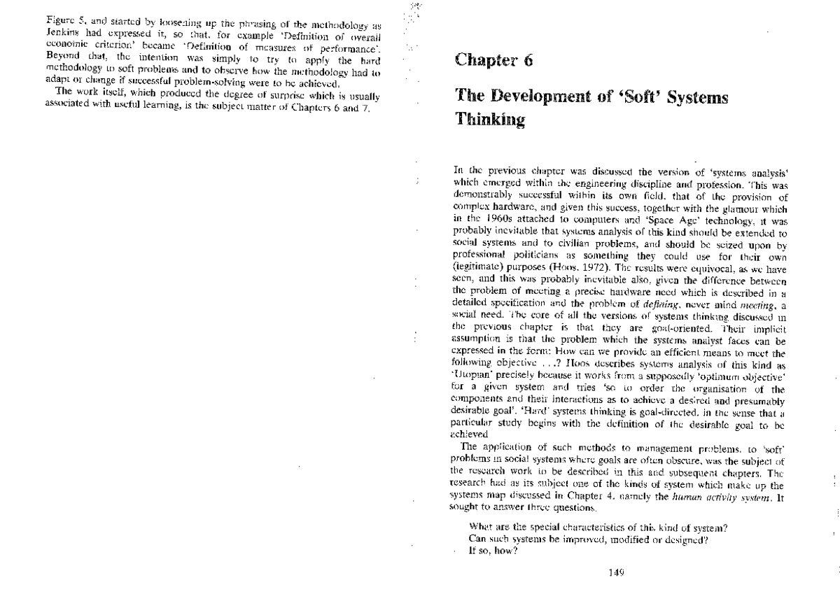 Checkland ch 6 1 - soft system - AV400F - Studocu