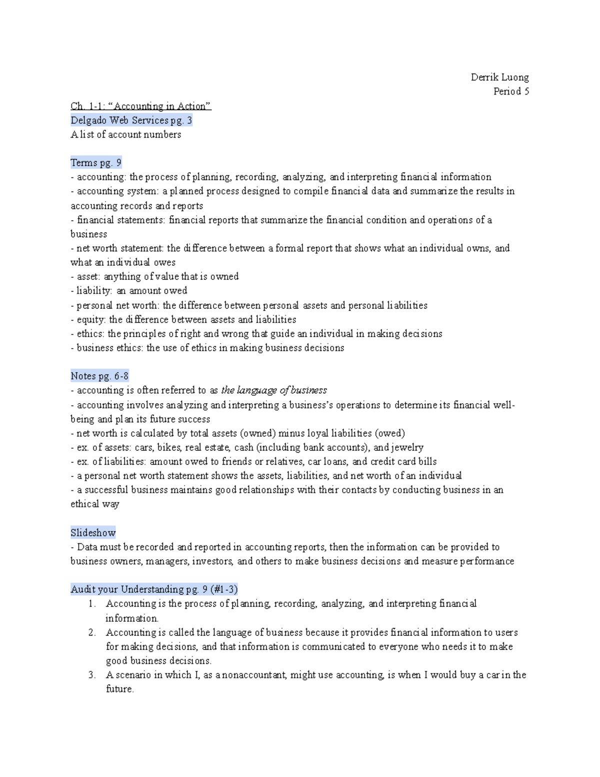 Copy of Period 5 Chapter 1 Notes - Derrik Luong Period 5 Ch. 1-1 ...