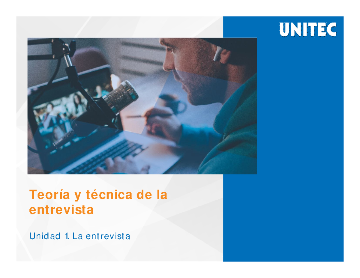 Unidad 1 La Entrevista - Resumen Análisis de datos - Teoría y técnica ...