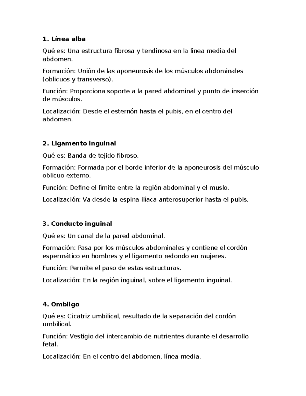 1 - Conceptos - Línea alba Qué es: Una estructura fibrosa y tendinosa ...