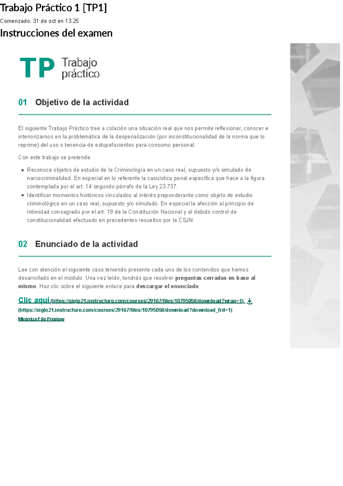 [TP1] 90% narcocriminalidad - Trabajo Prácco 1 [TP1] Comenzado: 31 de oct en 13: Instrucciones ...