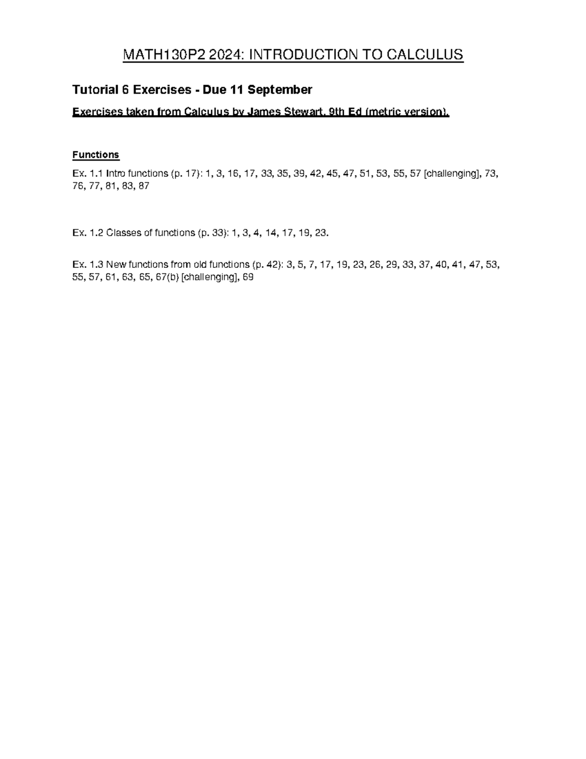MATH130 P1 2024 Tutorial 6 with exercises and answers - MATH130P 2 2024 ...