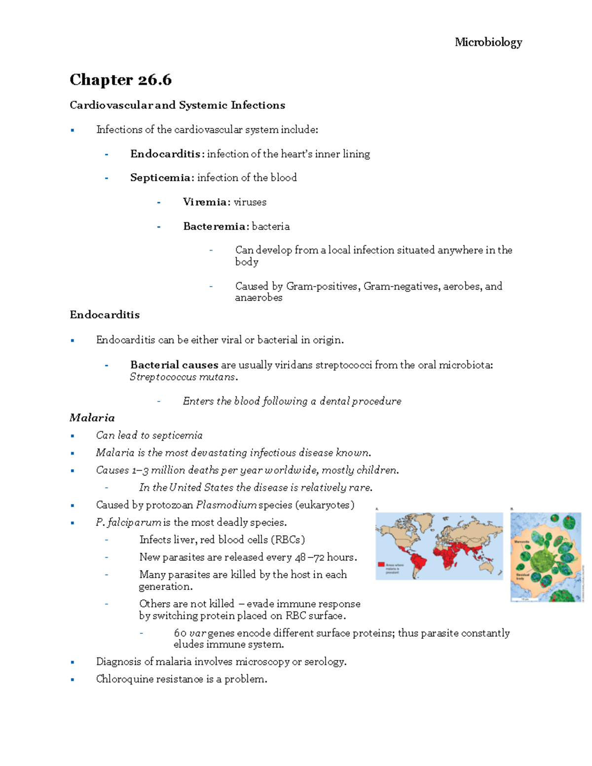 Micro 26.6 Outline - Microbiology Chapter 26. Cardiovascular and ...