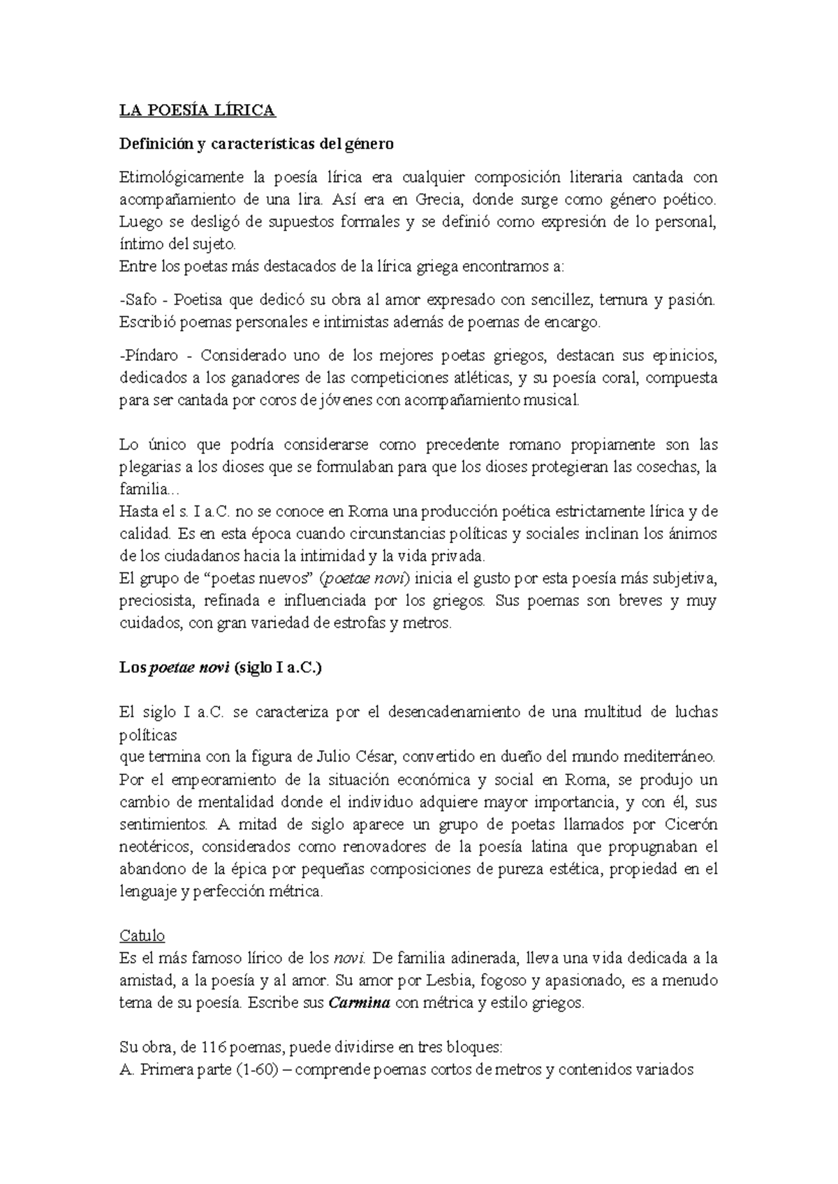 LA Poesía Lírica - tema de literatura - LA POESÍA LÍRICA Definición y ...
