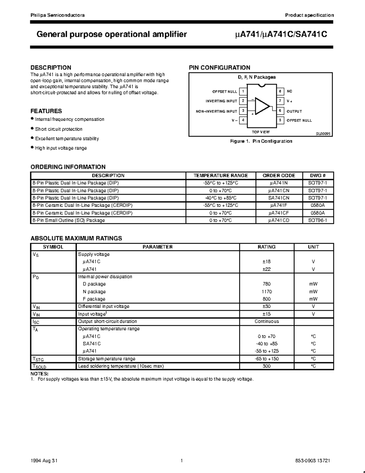 μA741 - Op Amp - bakhoum - μ A741/ μ A741C/SA741CGeneral purpose ...
