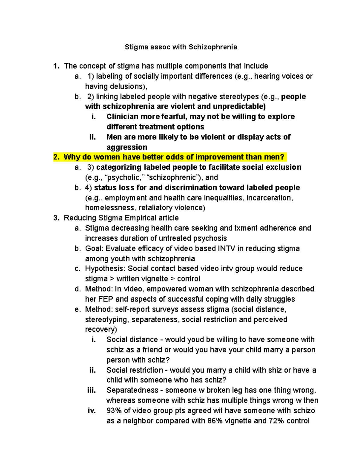 Abnormal Psychology - 11 9 2021 - Stigma assoc with Schizophrenia 1 ...