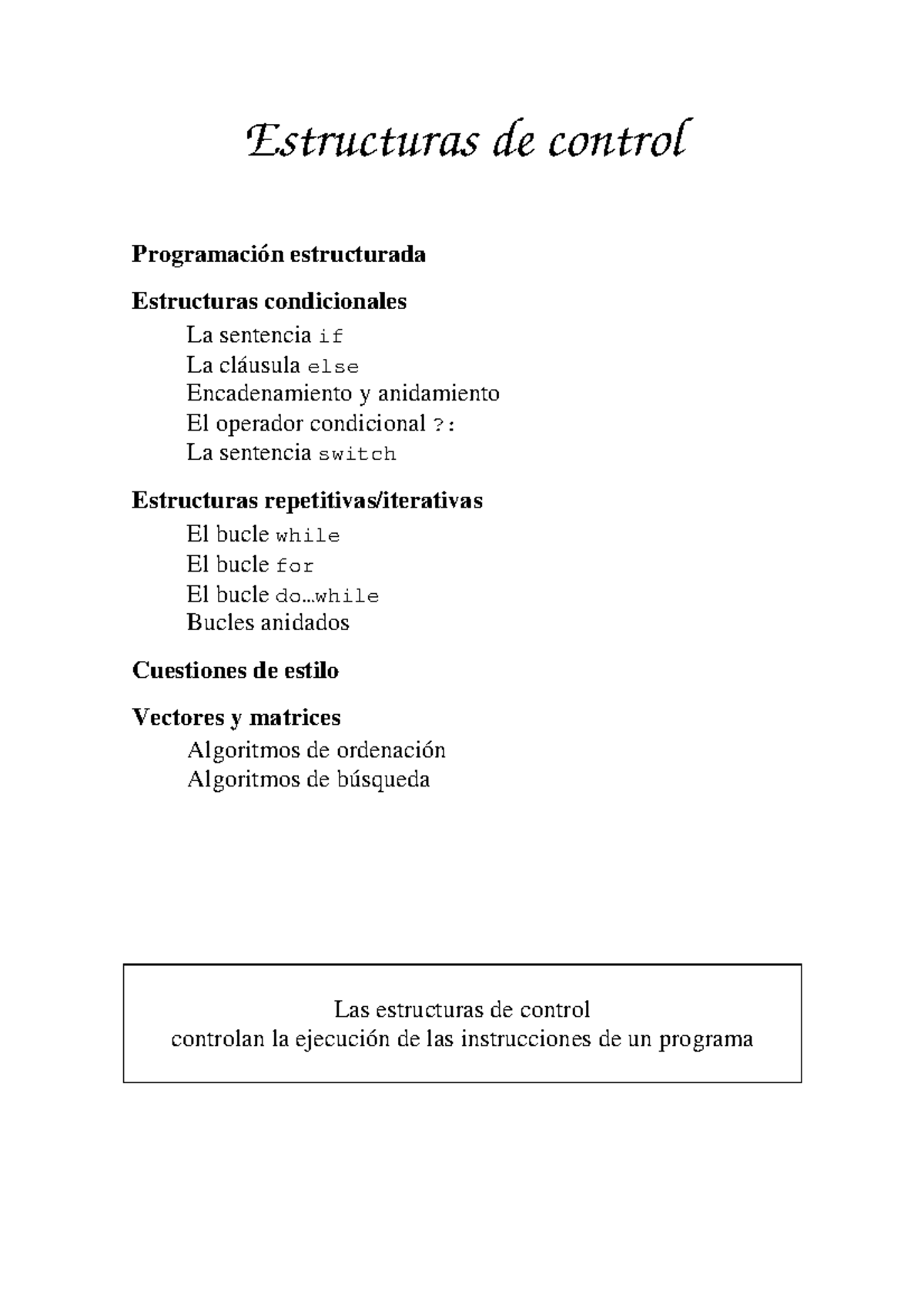 Control - Estructuras de controlEstructuras de controlEstructuras de ...