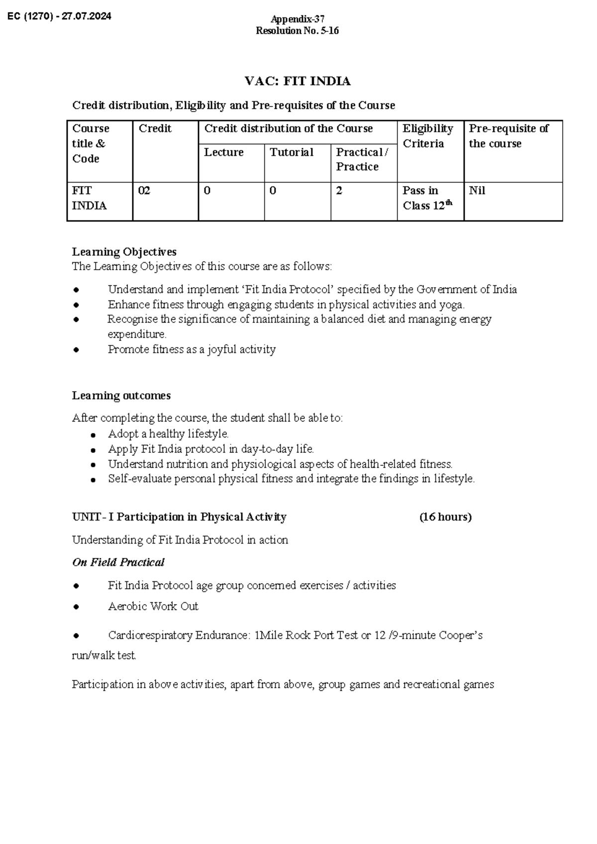 09082024 ec Appendix 37 - VAC: FIT INDIA Credit distribution ...