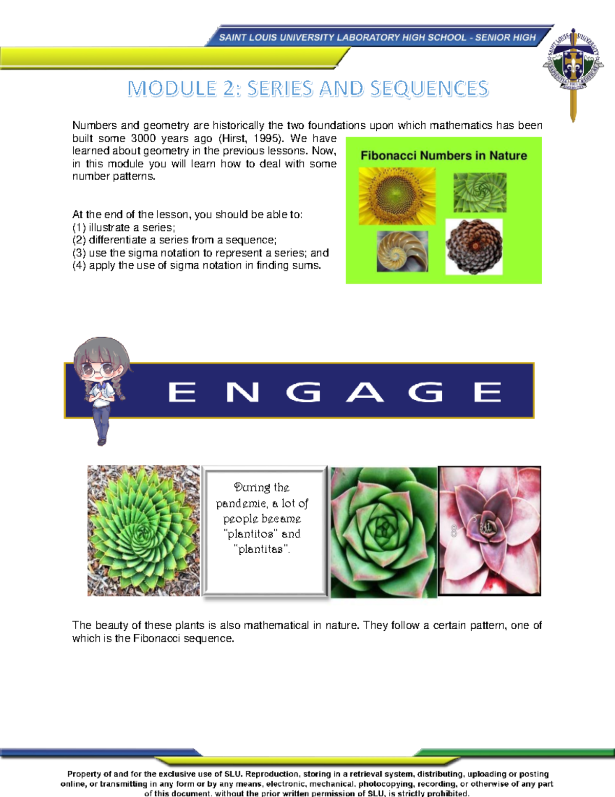Module 2 Series AND Sequences - Numbers and geometry are historically the two foundations upon ...