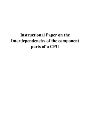 CS 1104 Written Assignment Unit 5 - Unit 5: Computer Architecture CS ...
