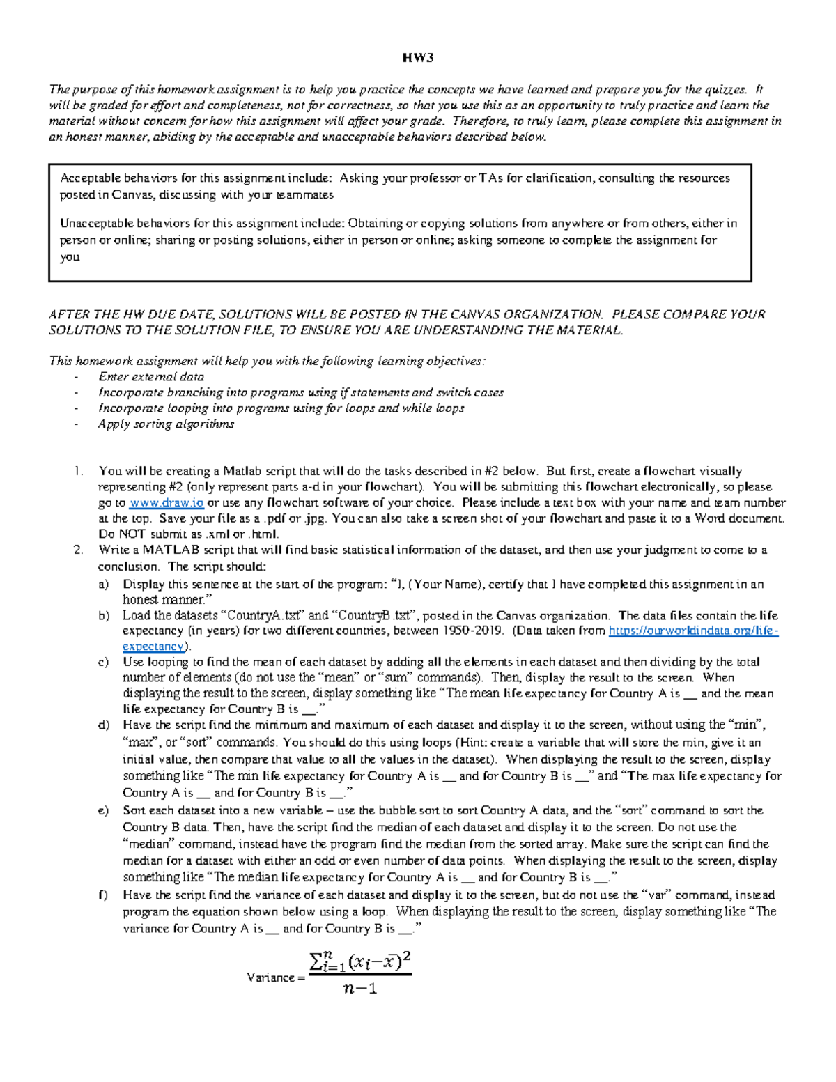 Programming homework 3 - HW The purpose of this homework assignment is ...