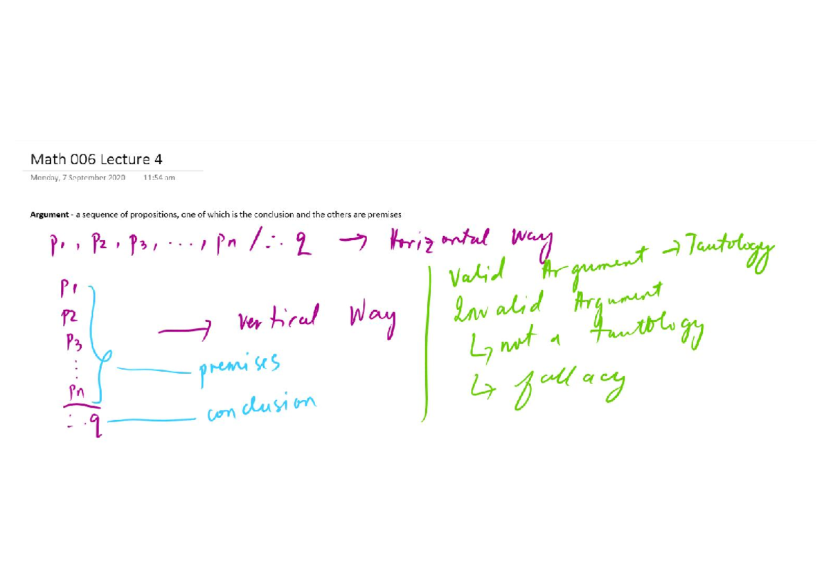 Math 006 Lecture 4 - TOPIC ON DISCRETE MATH - Math 006 Lecture 4 Monday ...