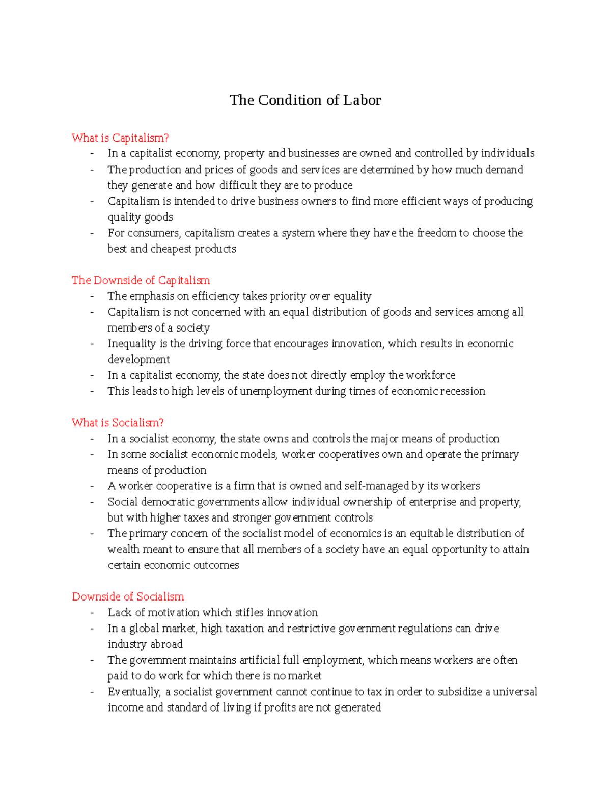 The Condition of Labor? - The Condition of Labor What is Capitalism ...