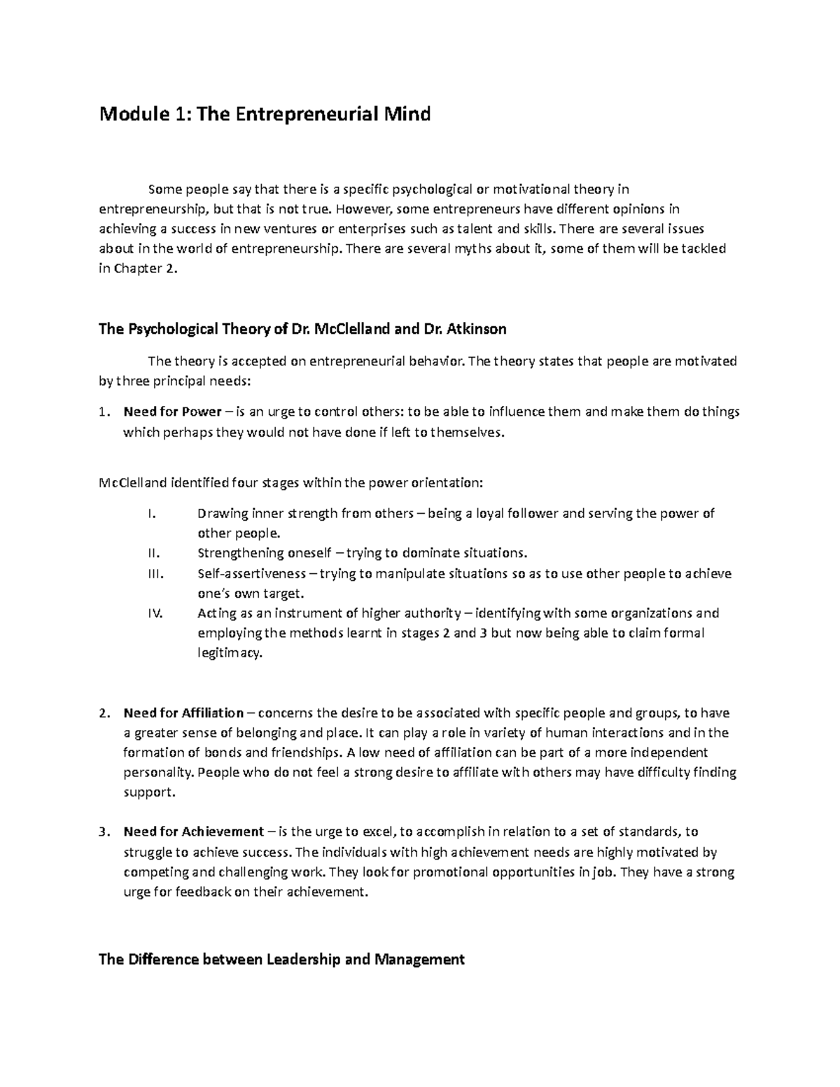 Module 1 Entrepreneurial Mind - Module 1: The Entrepreneurial Mind Some people say that there is ...