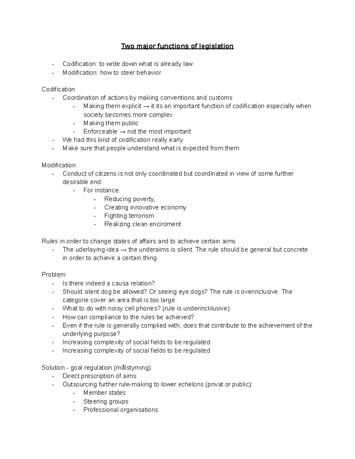 Two major functions of legislation - Two major functions of legislation ...