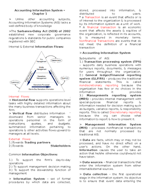 AIS - Chapter 5 - Lecture notes 1 - Chapter 5 – Expenditure Cycle 1 ...