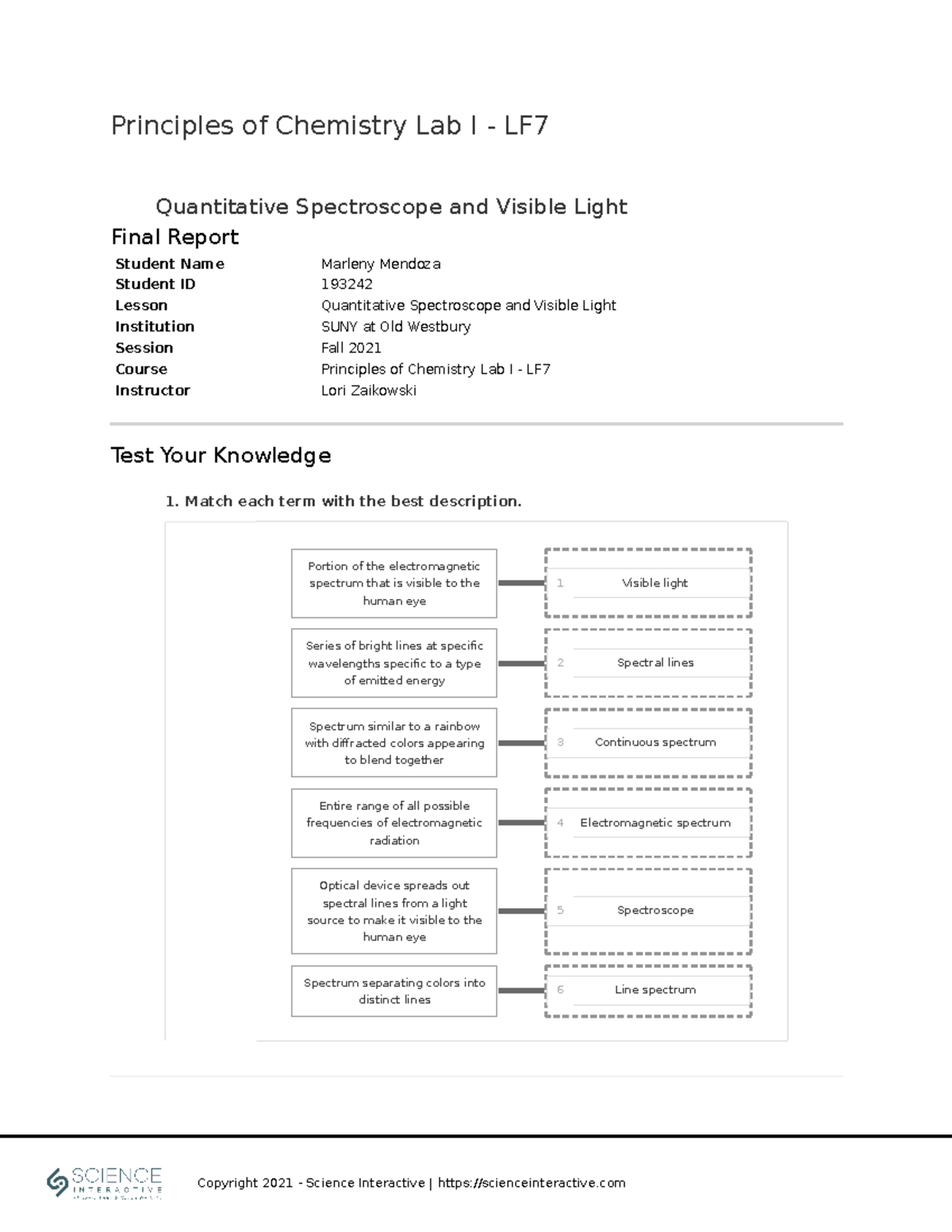 Principlesof Chemistry Lab ILF 7 Quantitative Spectroscopeand Visible ...