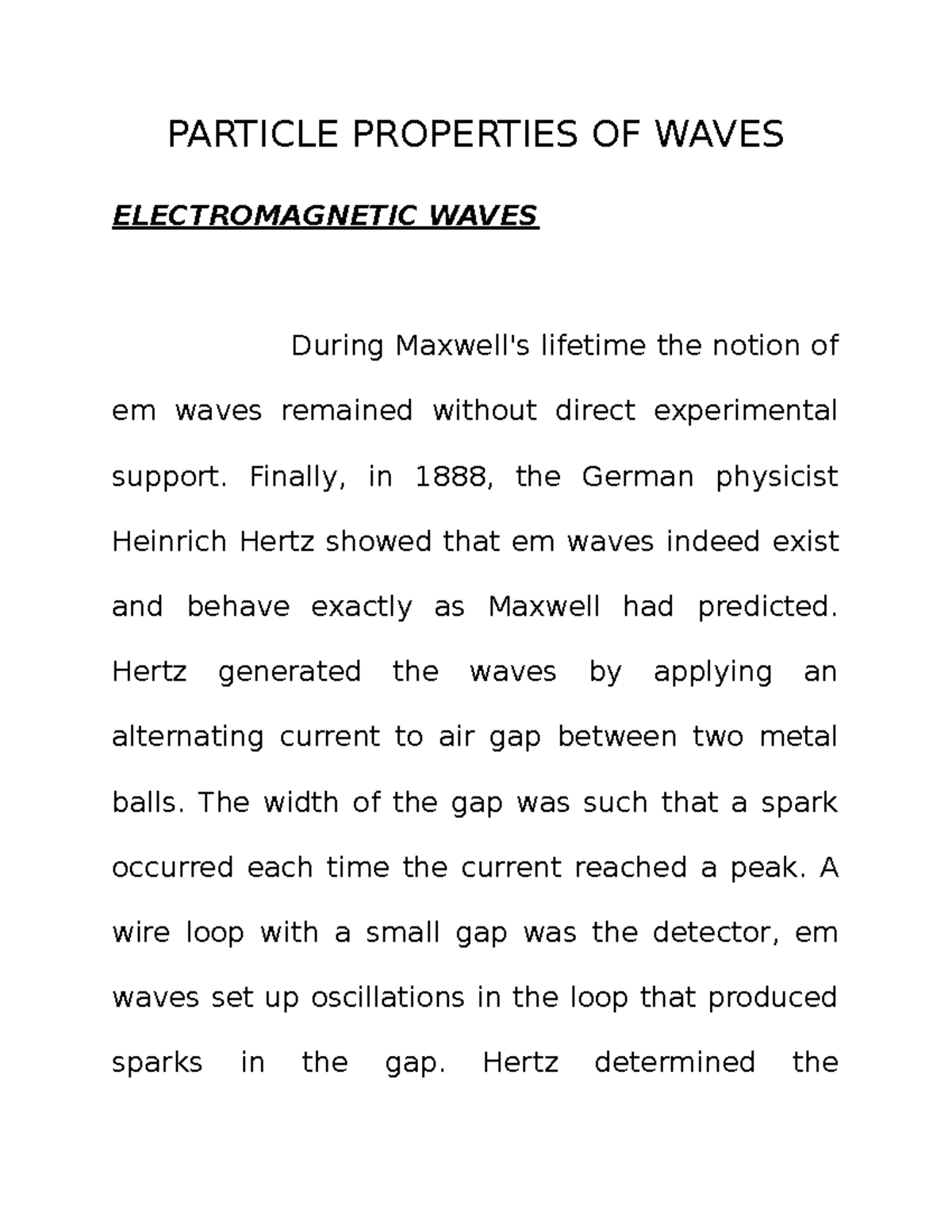 Particle Properties OF Waves 2 - PRINCIPLE OF SUPERPOSITION - PARTICLE PROPERTIES OF WAVES - Studocu