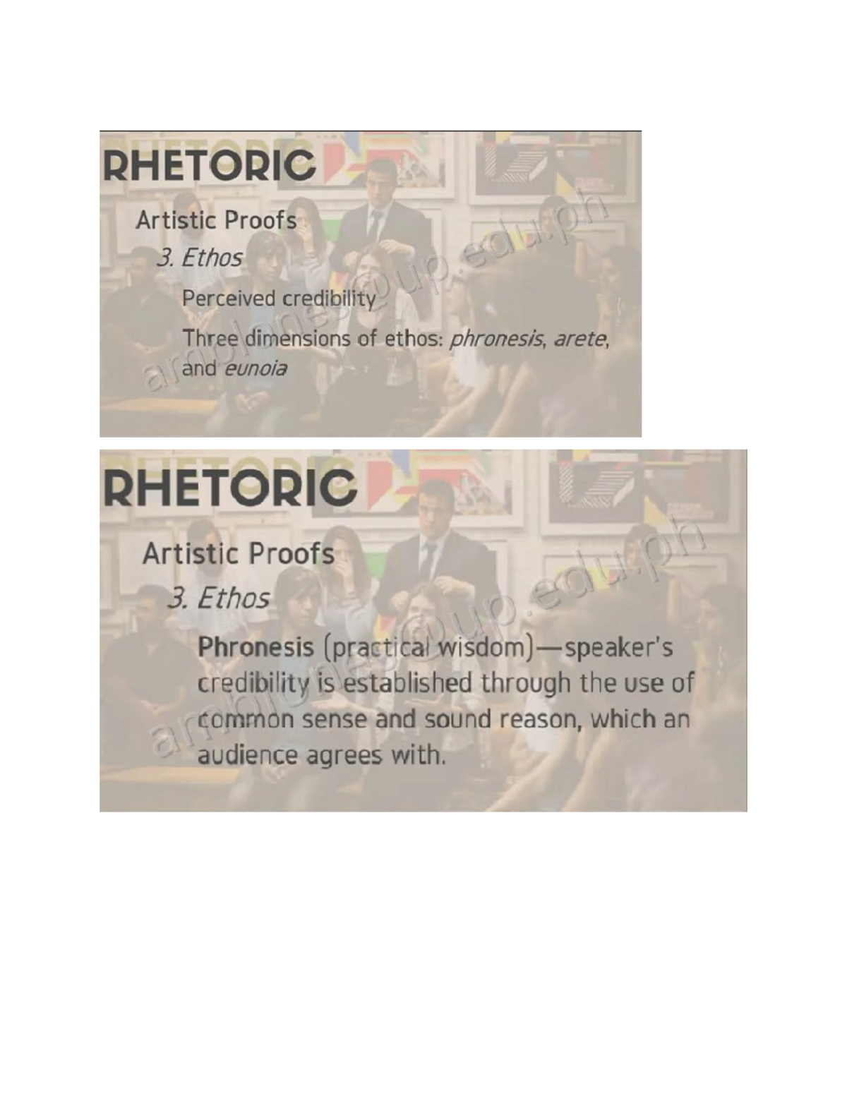 [comm 10] dramatism - Comm10 - RHETORIC Artistic Proofs 3. Ethos ...