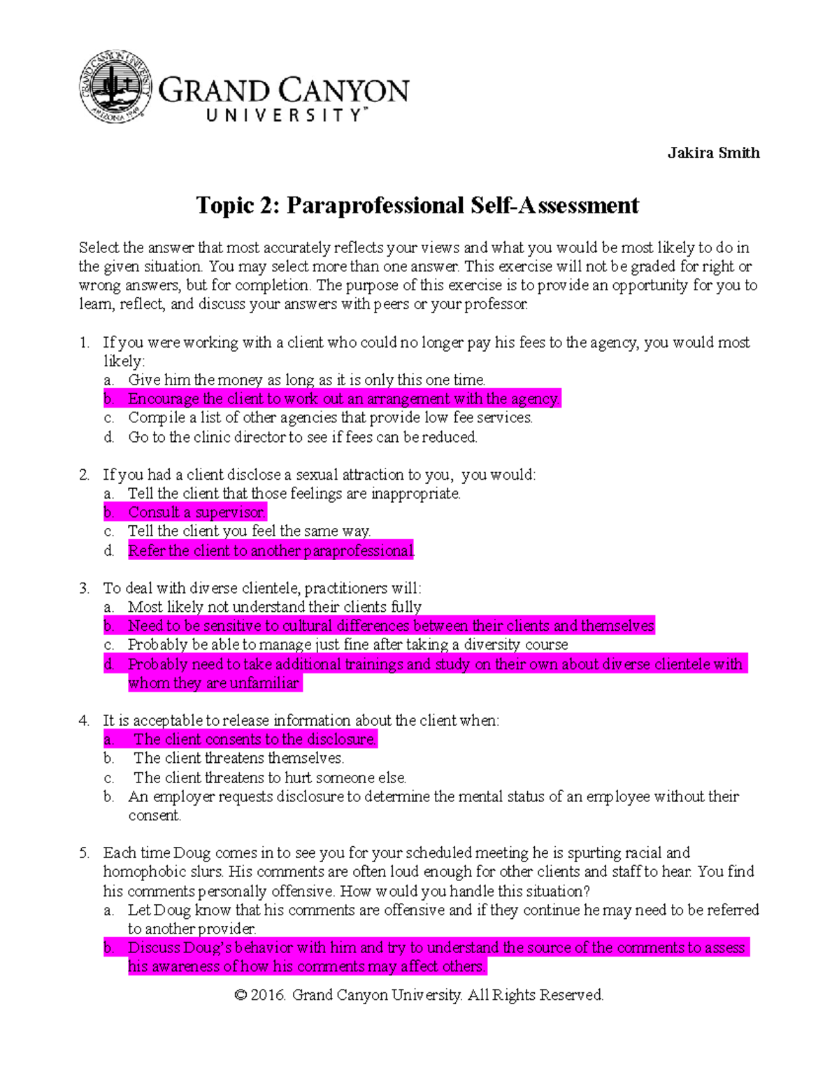 Paraprofessional Assesment - Jakira Smith Topic 2: Paraprofessional ...