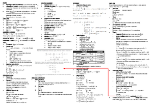 Cheat sheet for calc 2 - Differentiability 1) : Comparison test ...