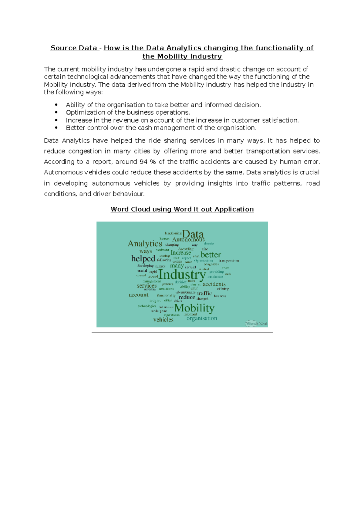 Assignment No 1 - fgjg - Source Data - How is the Data Analytics ...