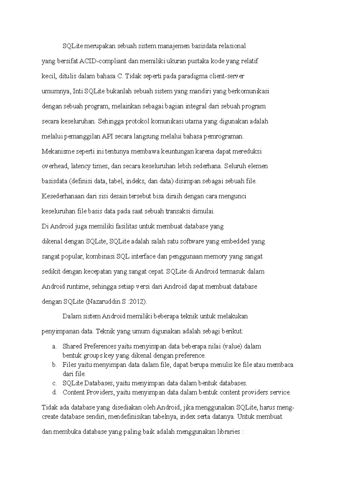 Sqlite Pemrograman - SQLite merupakan sebuah sistem manajemen basisdata relasional yang bersifat ...