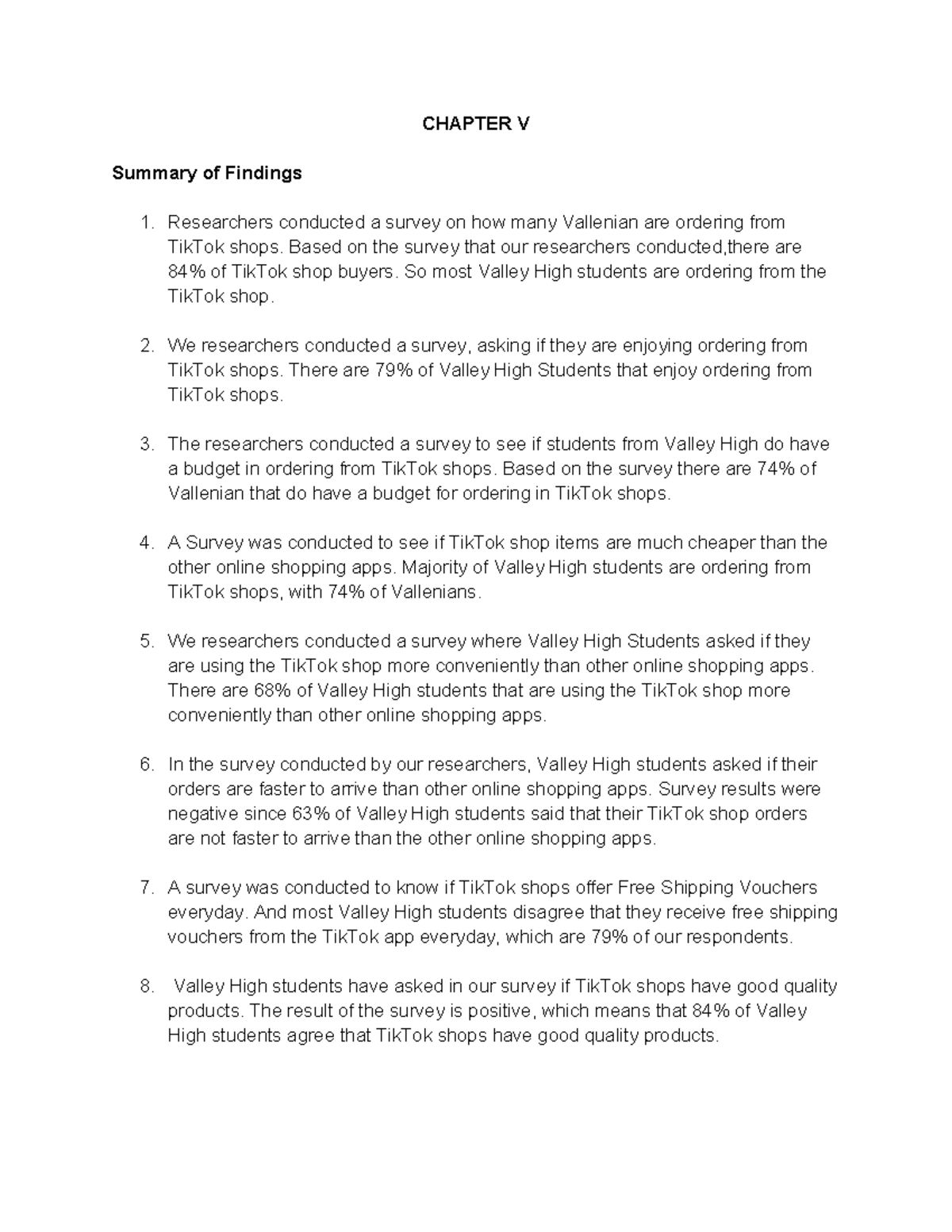 Summary-of-Findings - CHAPTER V Summary of Findings 1. Researchers ...