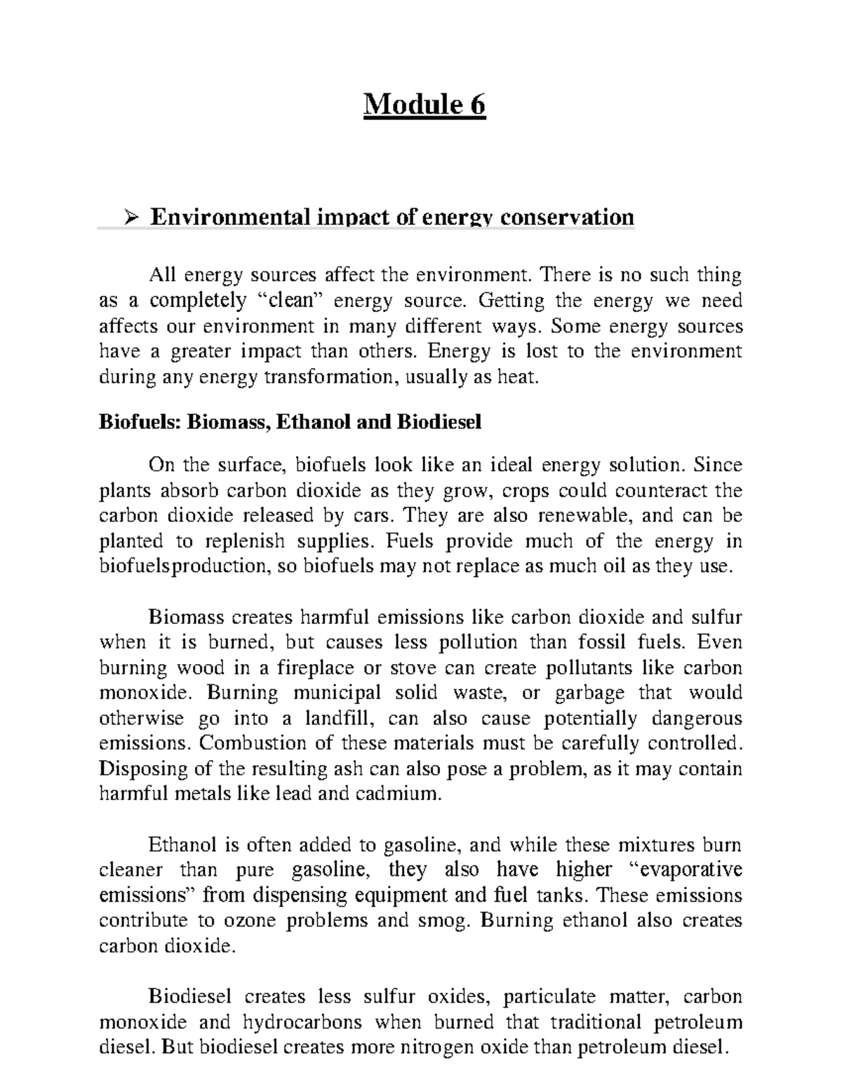 Module 6 PART 1 - Lecture notes of Advanced Energy Engineering - Module ...