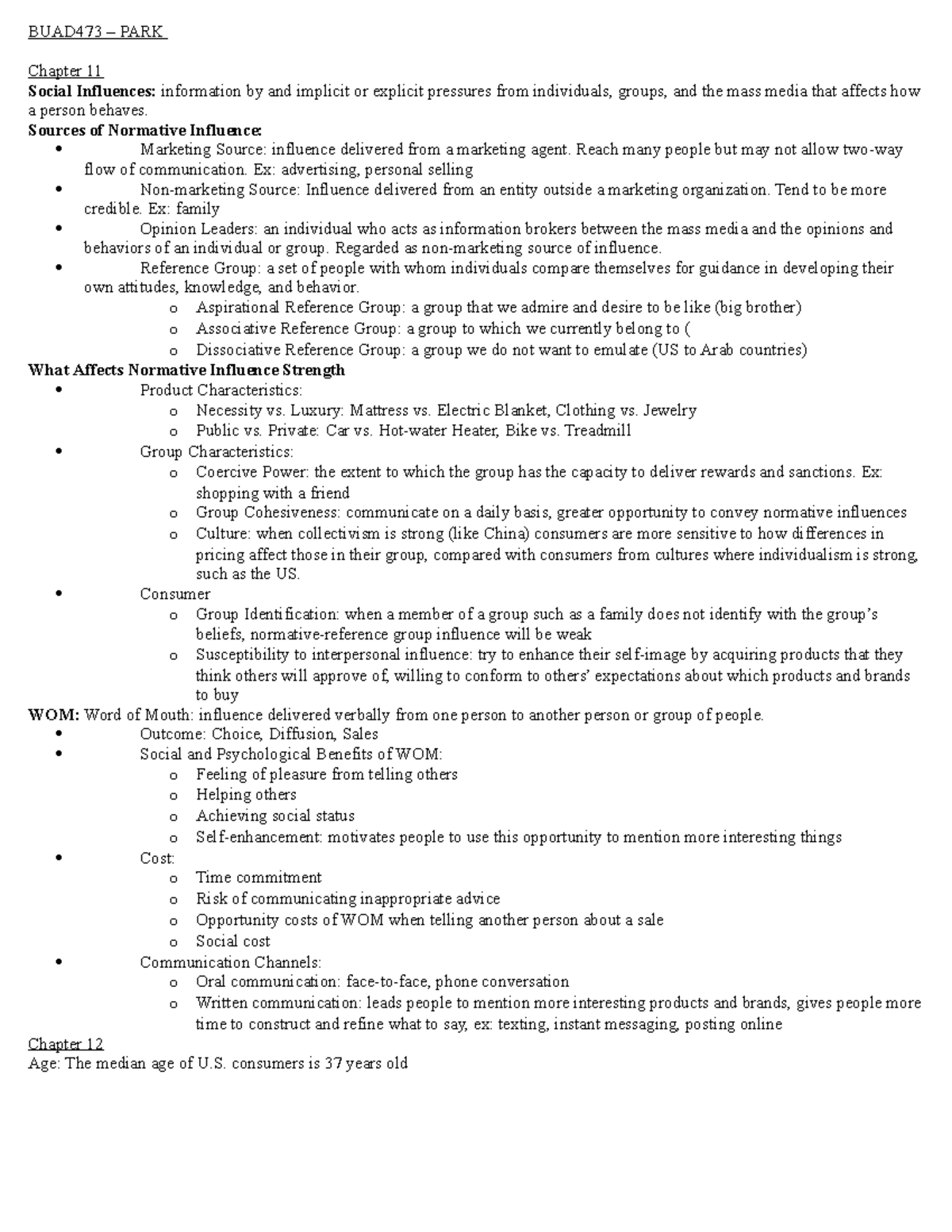 EXAM 3 BAUD 473 PARK - Exam 3 study guide Professor Park - BUAD473 ...