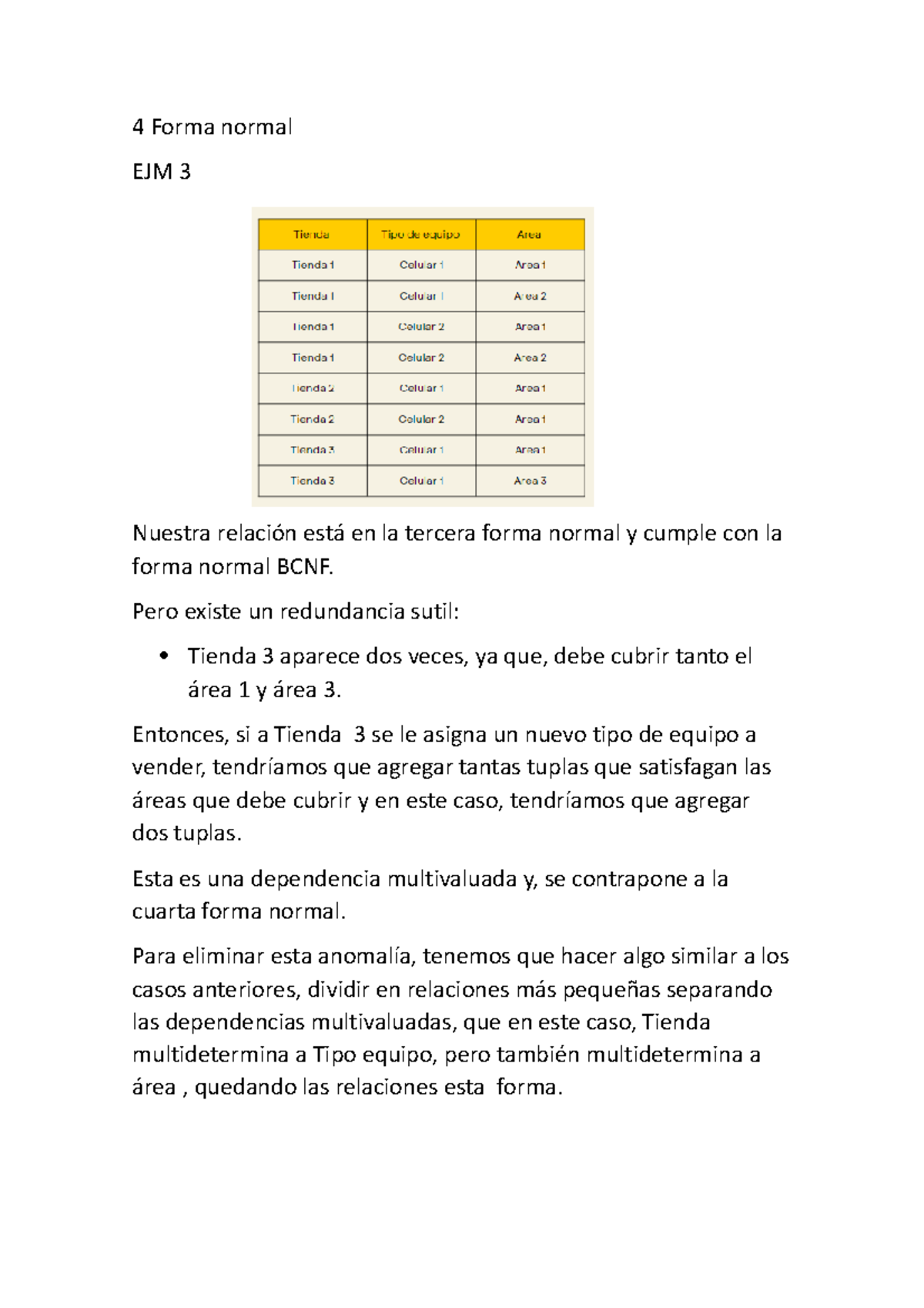 4 Forma normal ejemplo - ,,,, - 4 Forma normal EJM 3 Nuestra relación ...