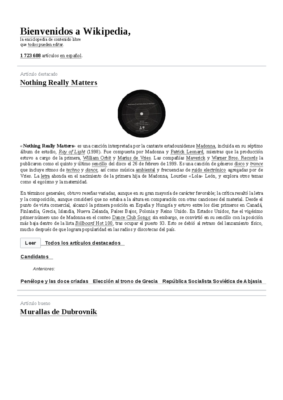 Wikipedia Portada - Información importante. - Bienvenidos a Wikipedia ...