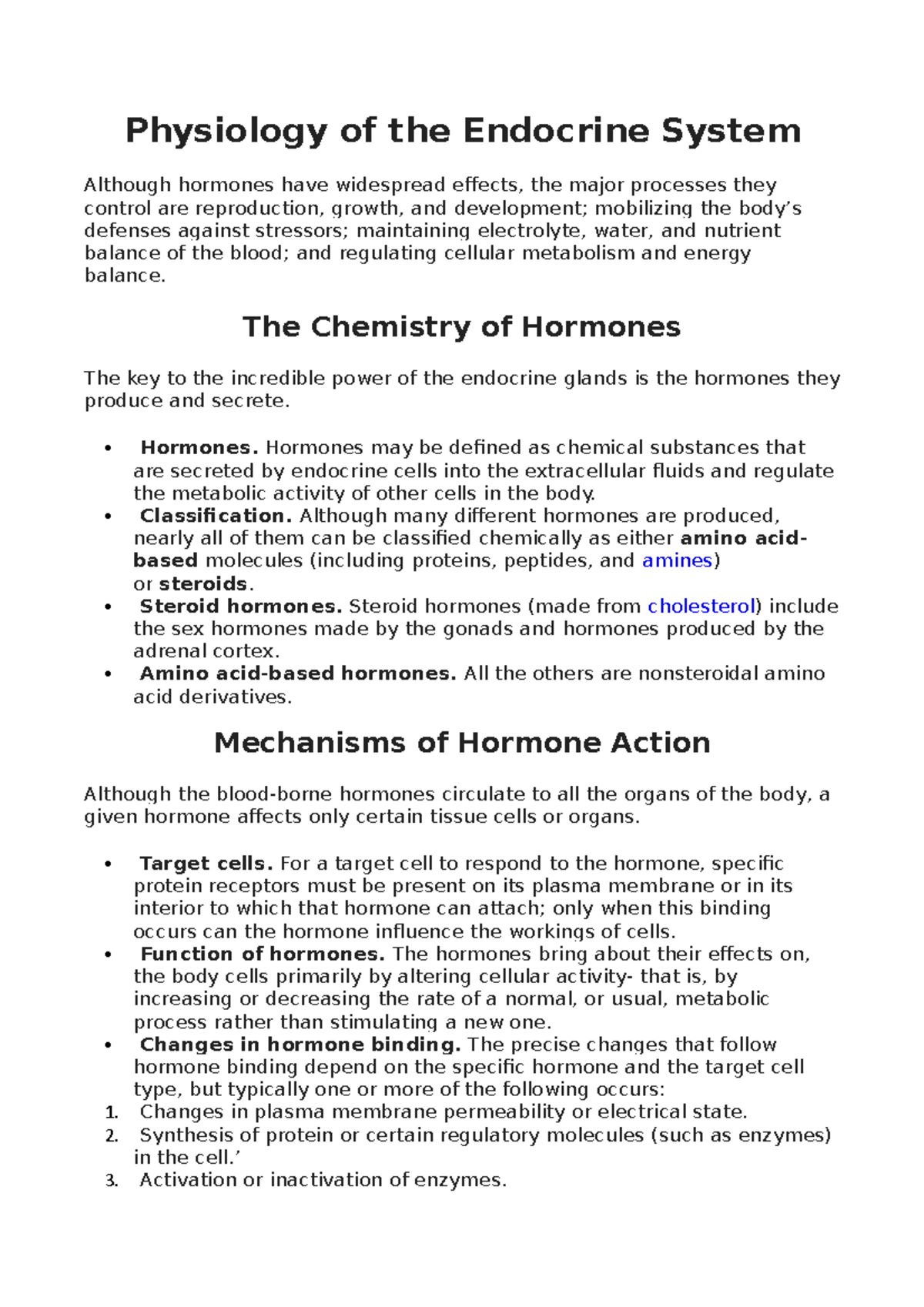 Physiology of the Endocrine System - Physiology of the Endocrine System ...