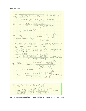 CHE 333 Studio #1 Problems 4-4-23 - CHE 333: Transport Phenomena III, Fundamentals of Mass ...
