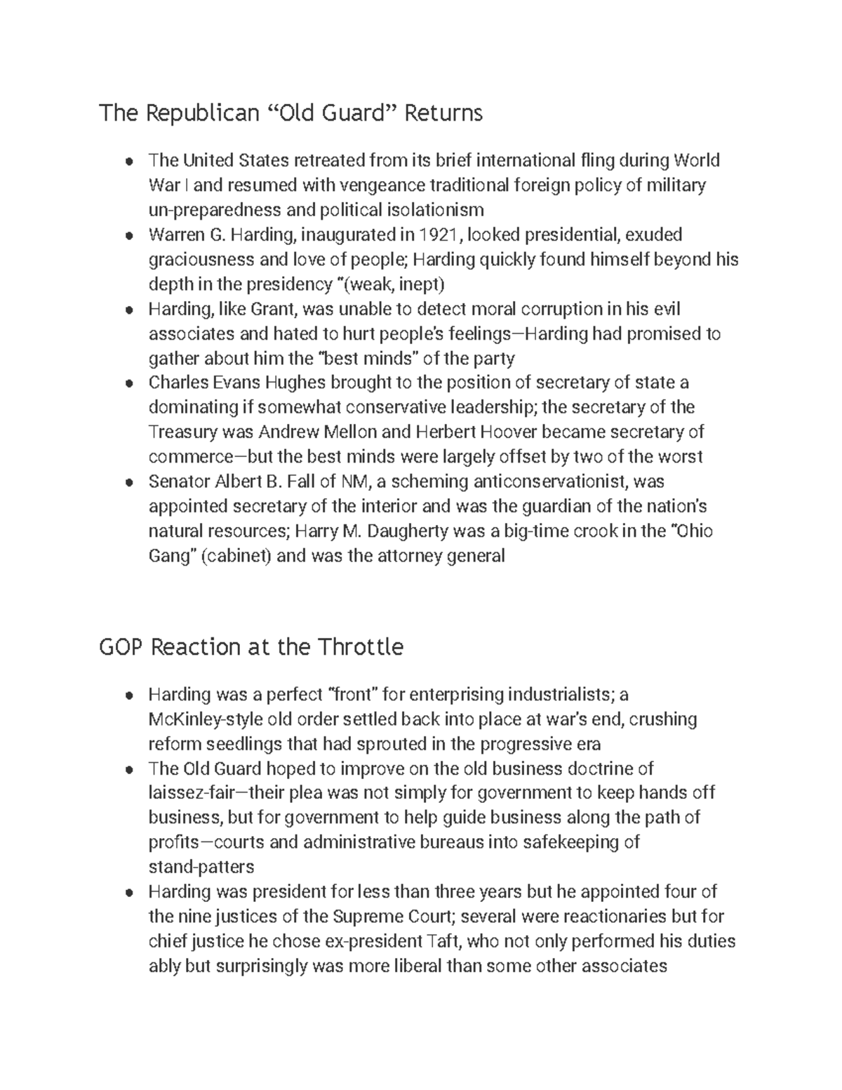 Chapter 33 The Politics of Boom and Bust, 1920-1932 - The Republican ...
