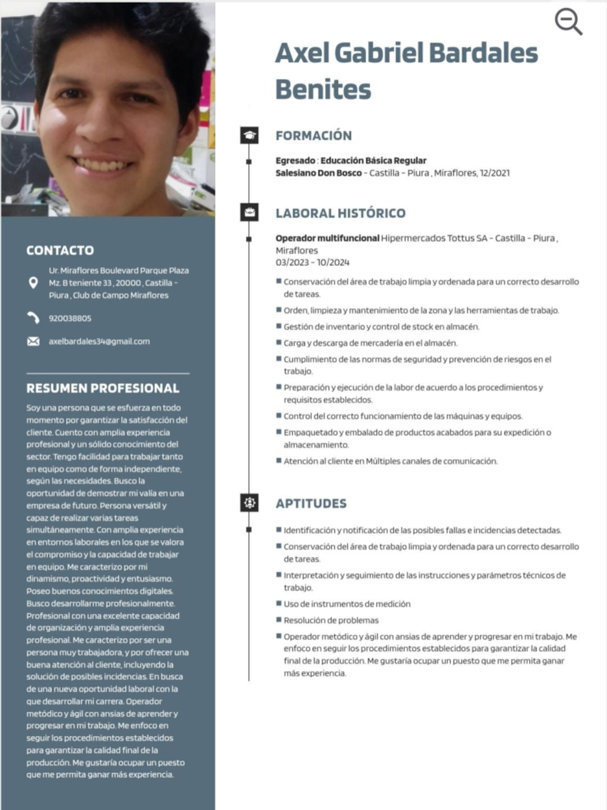 Currículum Vitae - Buen doc. Para revisar. - Axel Gabriel Bardales ...