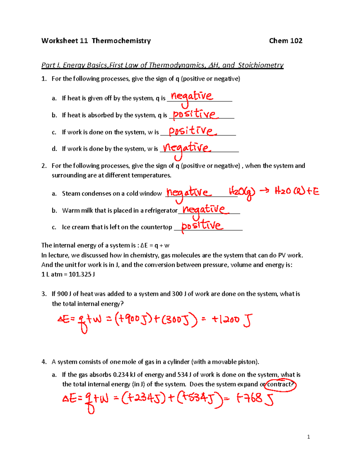 Thermochemistry Review Sheet at Ian Milligan blog
