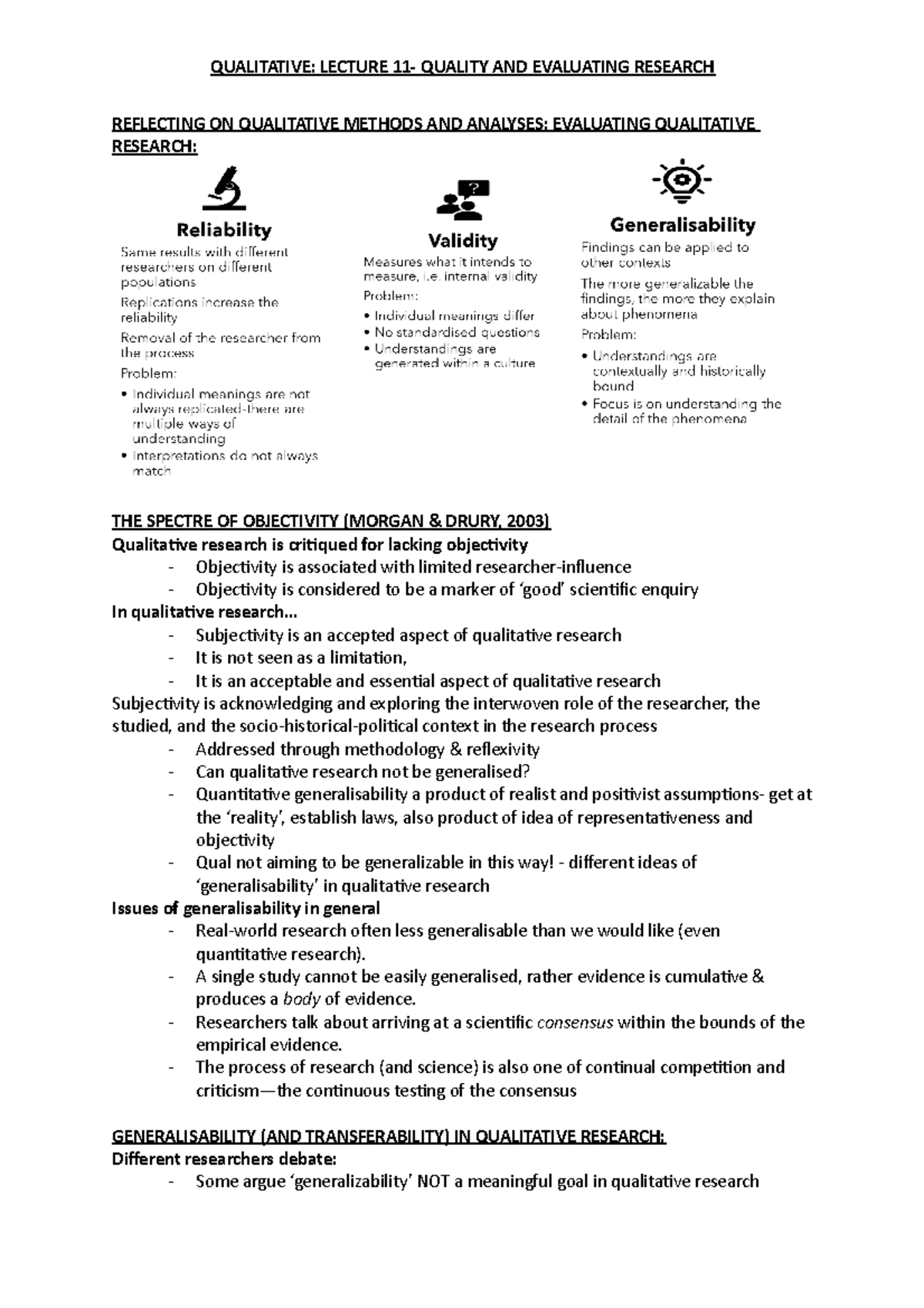 (11) Quality and evaluating qualitative research - REFLECTING ON ...