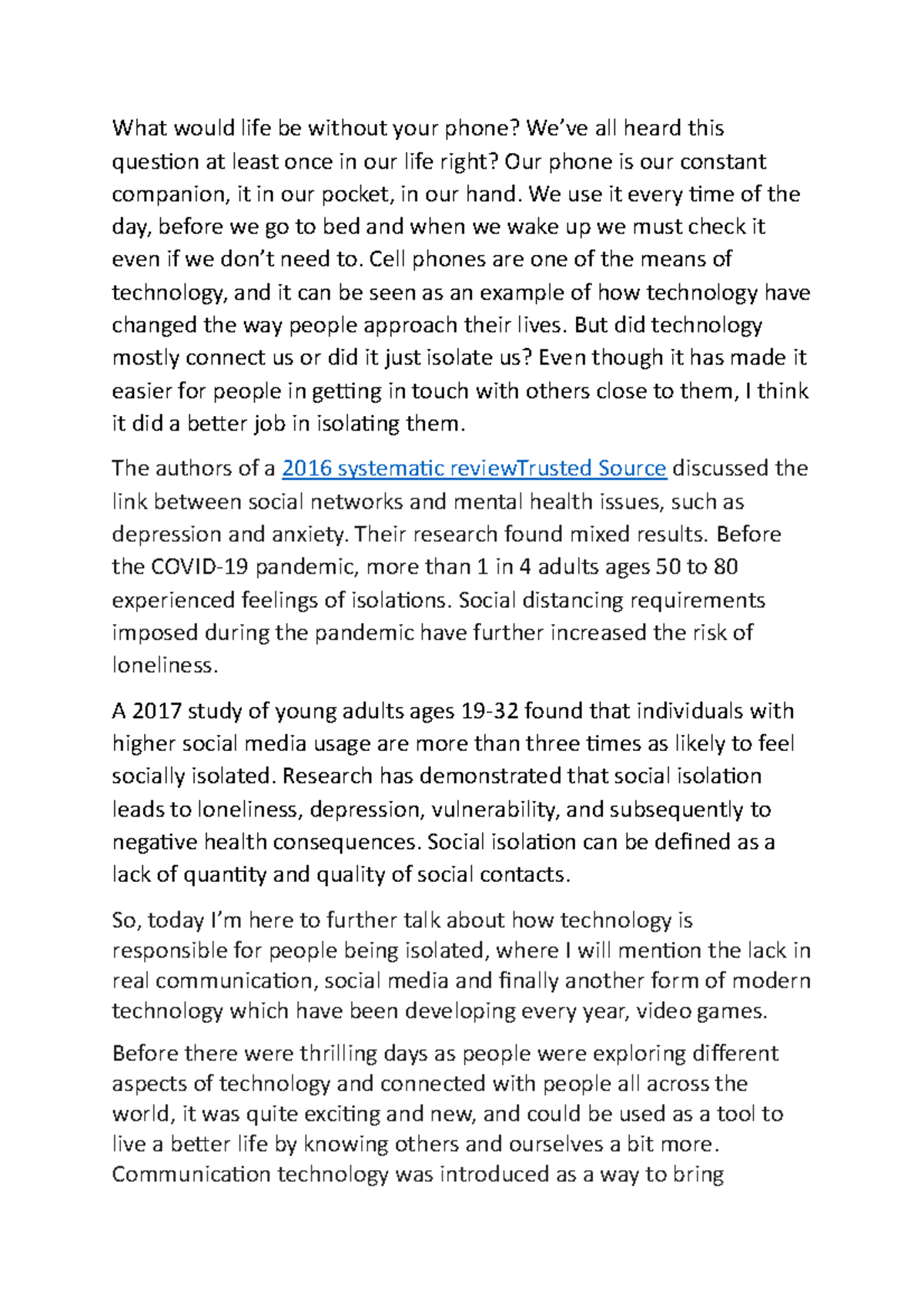 Document 19 about life that i did in class - What would life be without ...