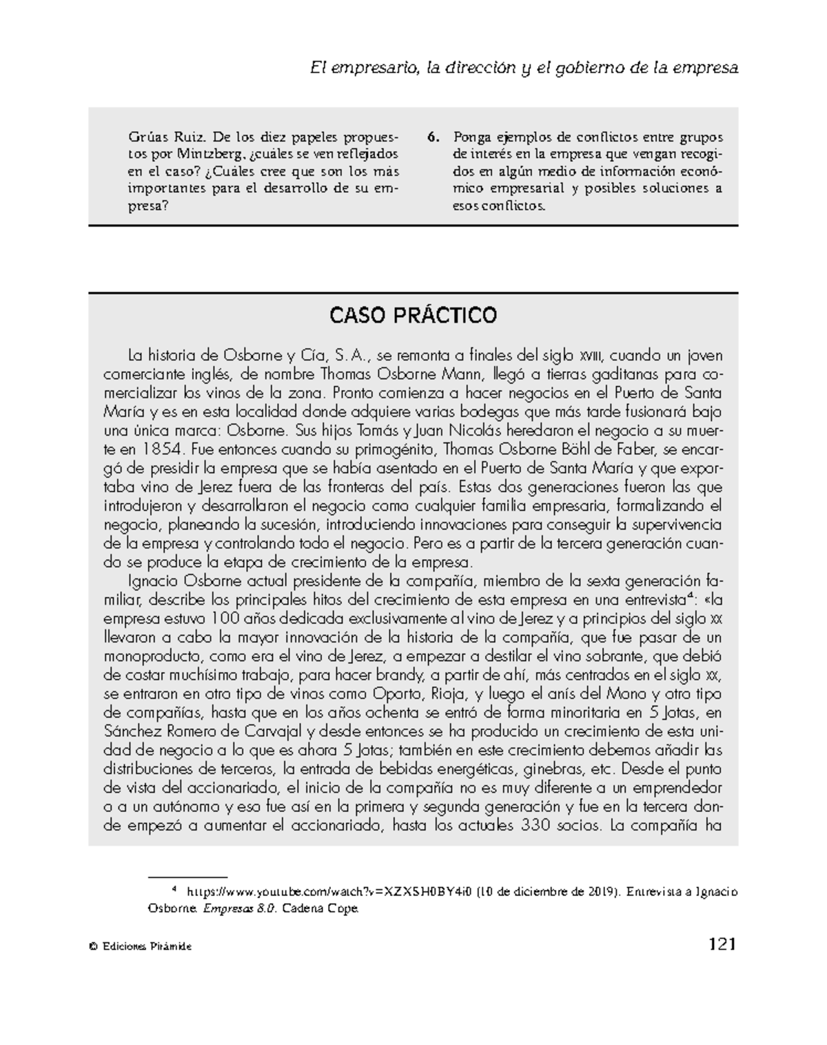 1. Enunciado Osborne - ADE - El empresario, la dirección y el gobierno ...
