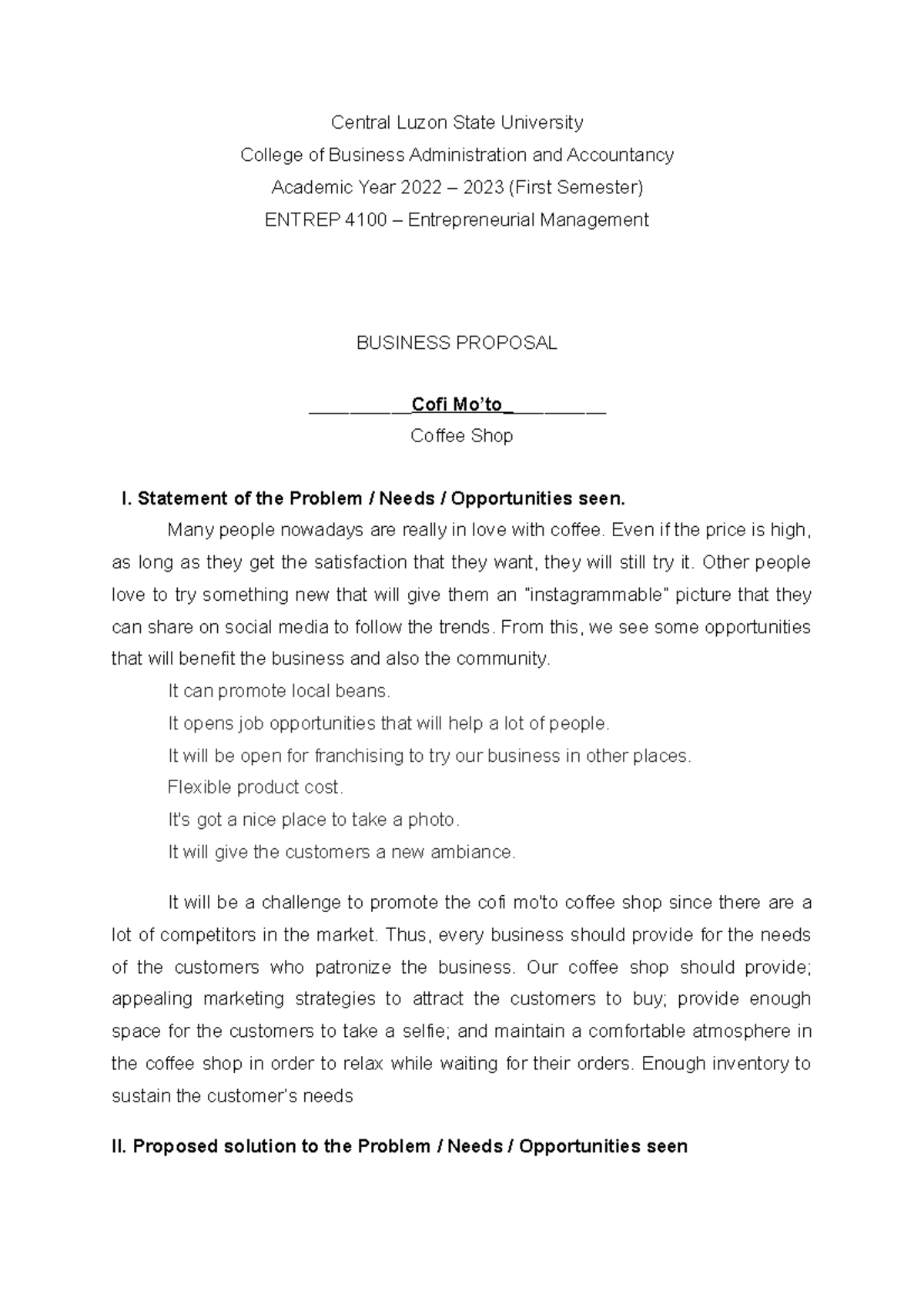 Group 5 Business-Proposal - Central Luzon State University College of ...