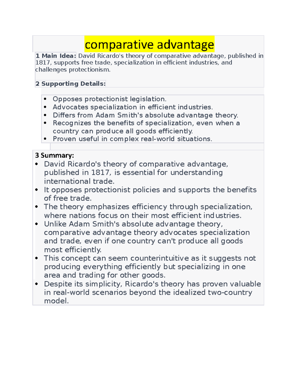 TEAM 5 -TRS 601 - project edunext - comparative advantage 1 Main Idea ...