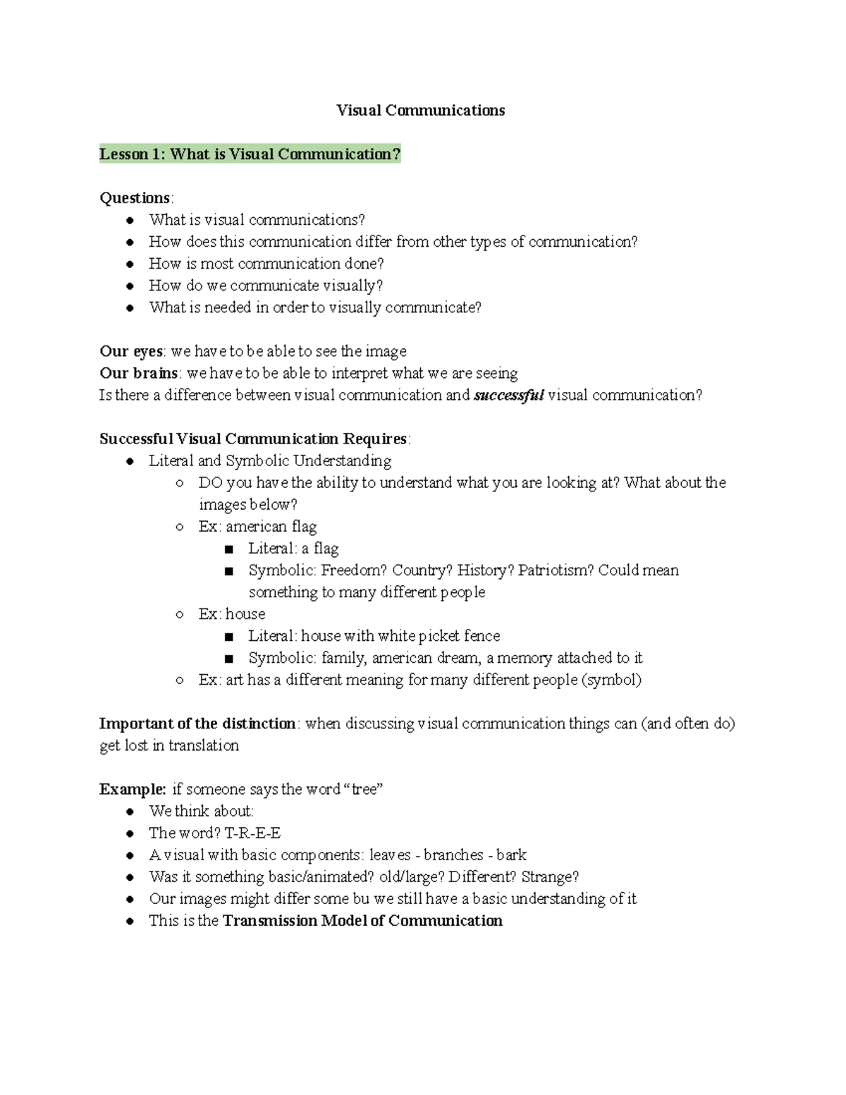 CMI 3308 Visual Communications - Visual Communications Lesson 1: What ...