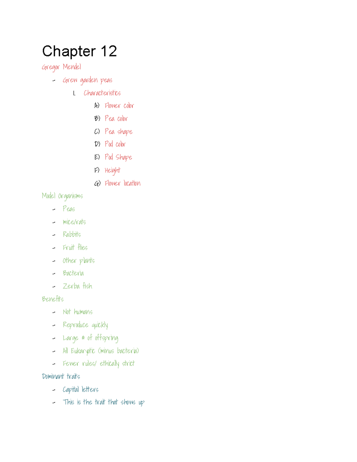 Chapter 12 Biology - Chapter 12 Gregor Mendel - Grew garden peas 1 ...
