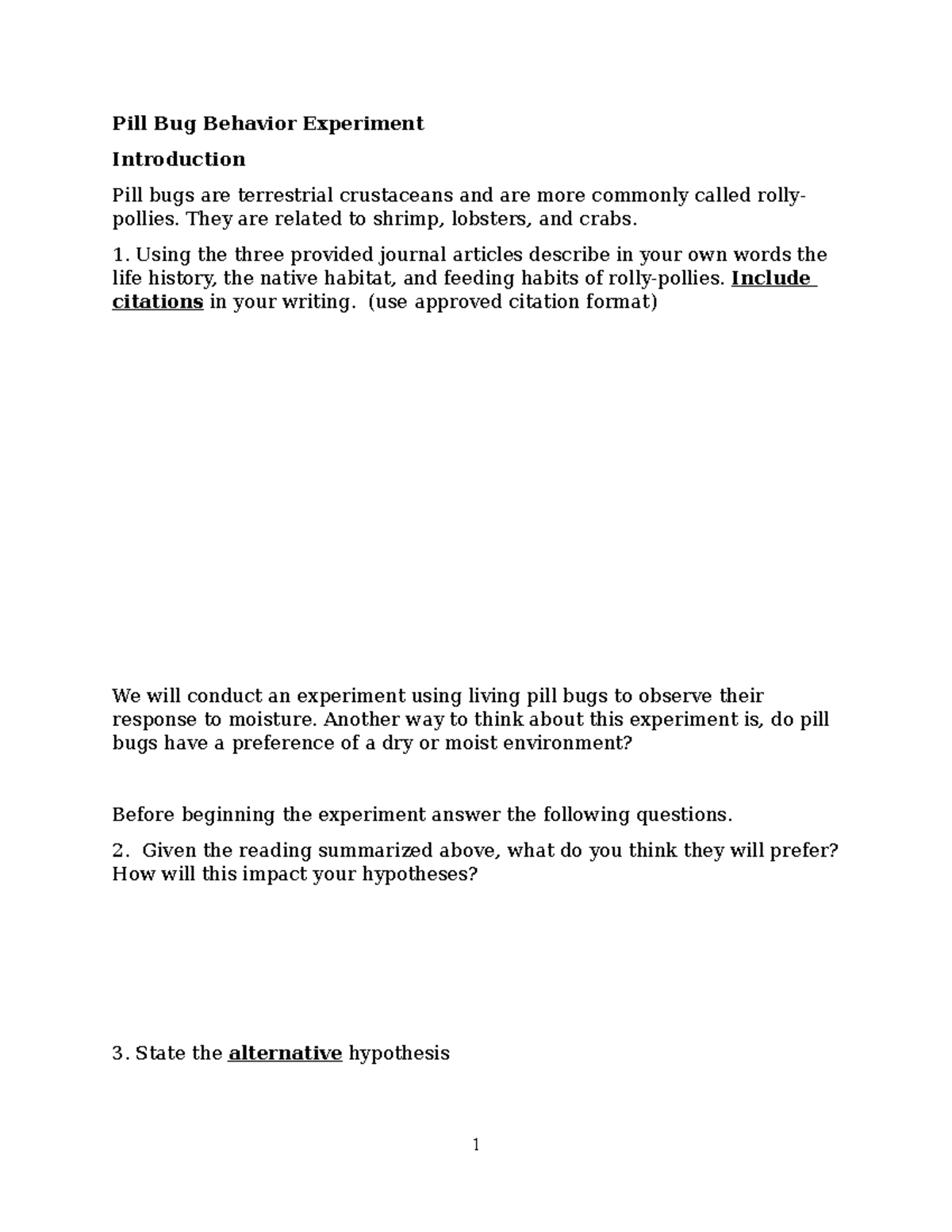 Pill Bug Behavior Experiment - Pill Bug Behavior Experiment ...