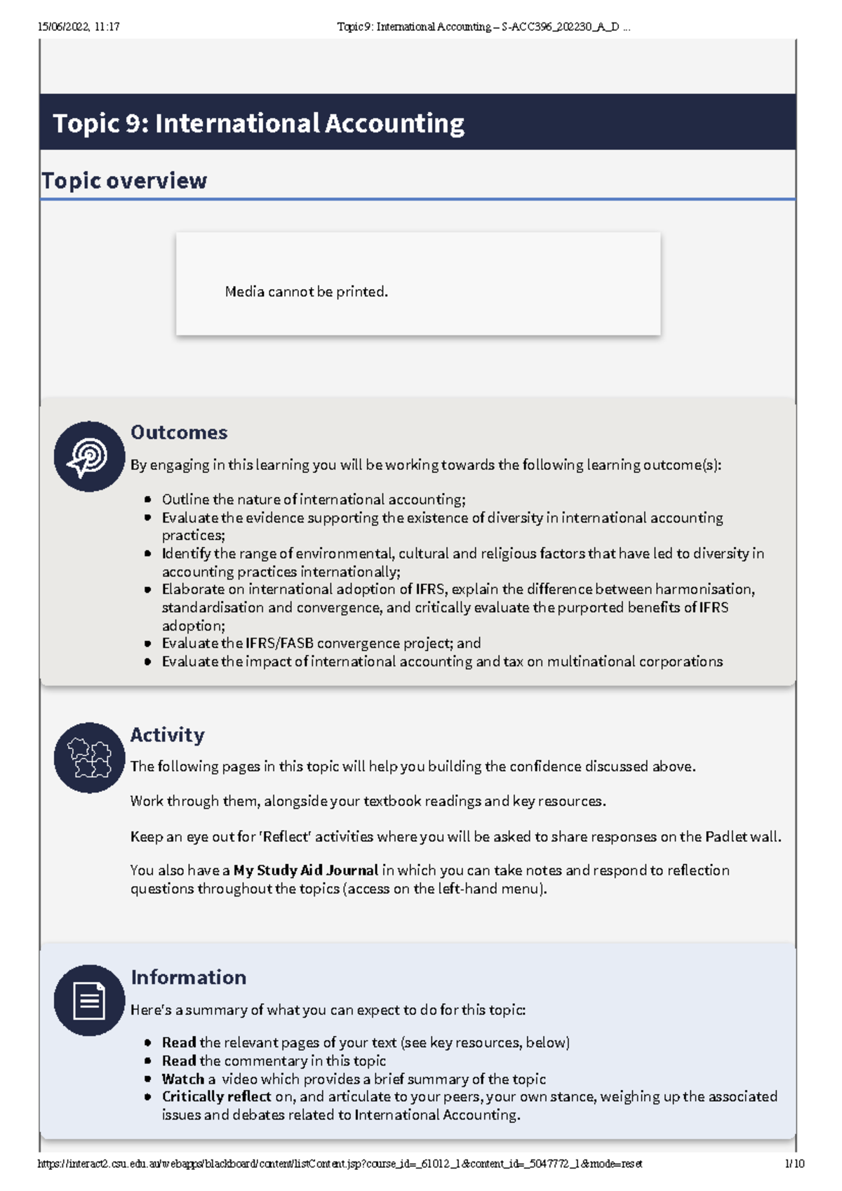 Topic 9 - lecture notes - Topic 9: International Accounting Topic ...