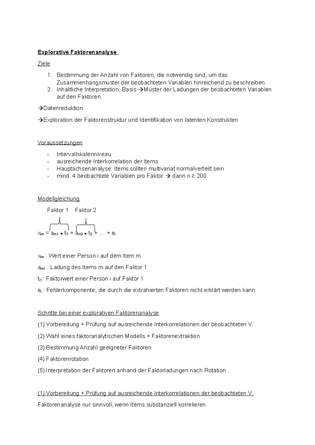 Explorative Faktorenanalyse - Explorative Faktorenanalyse Ziele 1 ...
