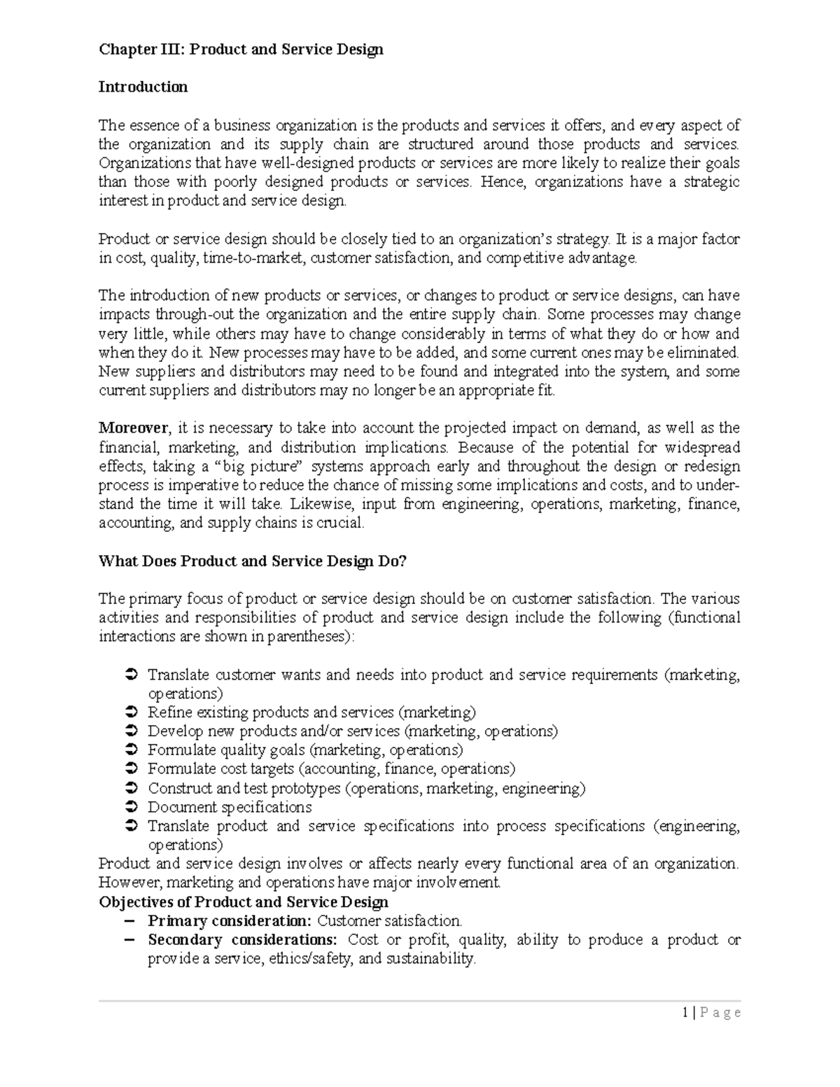 Chapter 3 - By; Birhanu S (BA,MBA) - Chapter III: Product and Service ...