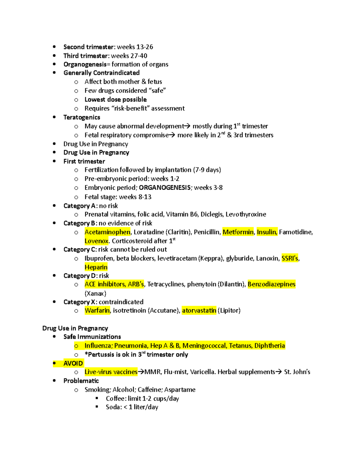 Pregnancy - Notes, content, helpful hints, powerpoints - Second ...