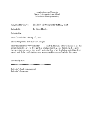 Sample Case Report - Sample Report and Solution to Quality Scores at ...